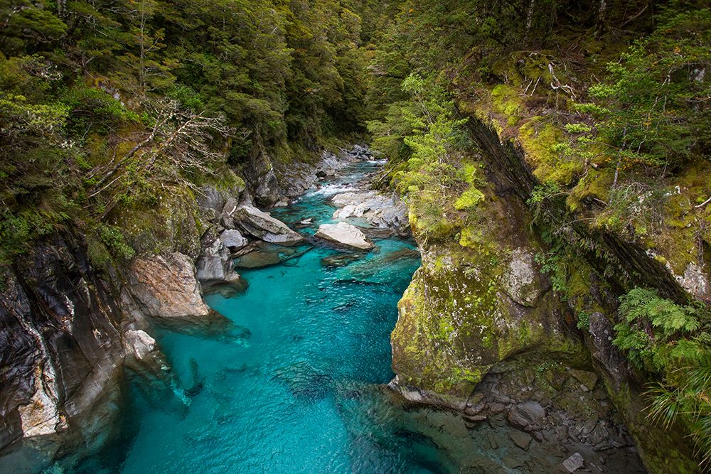 Makarora-New Zealand. The Blue Pools of Makarora offer enticing blue ...