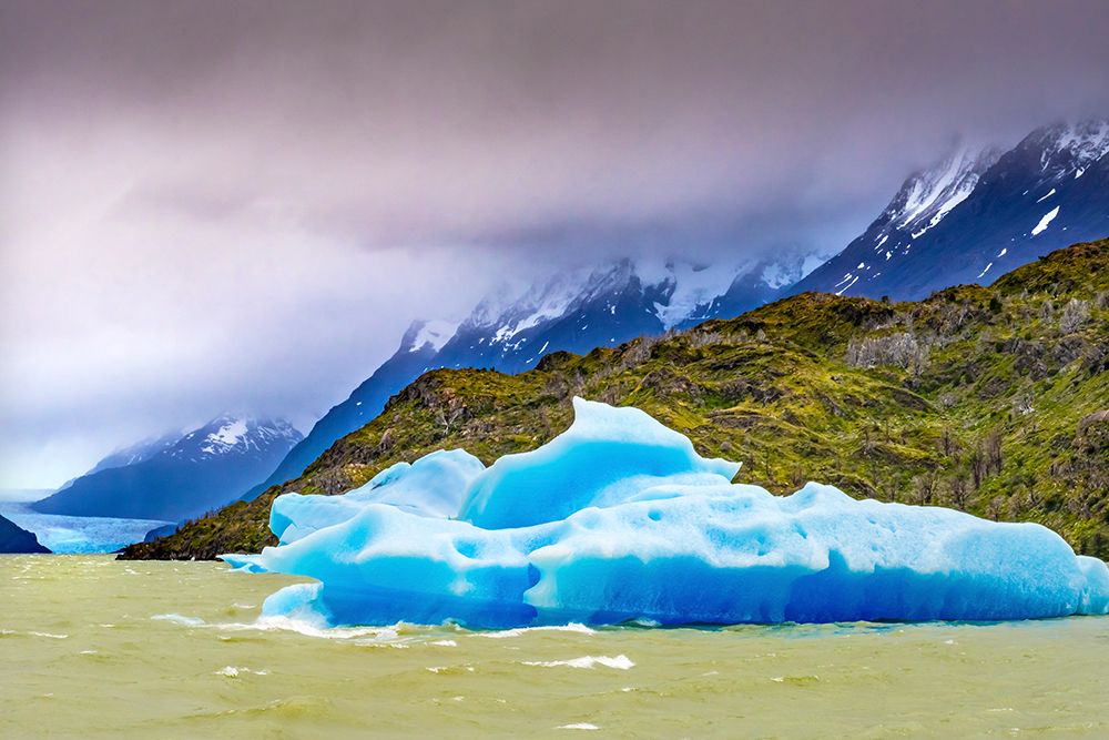 Blue Iceberg Grey Lake-Torres del Paine National Park-Patagonia-Chile ...